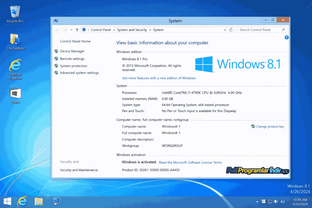 Windows 8.1 Pro Ücretsiz İndir Full Türkçe